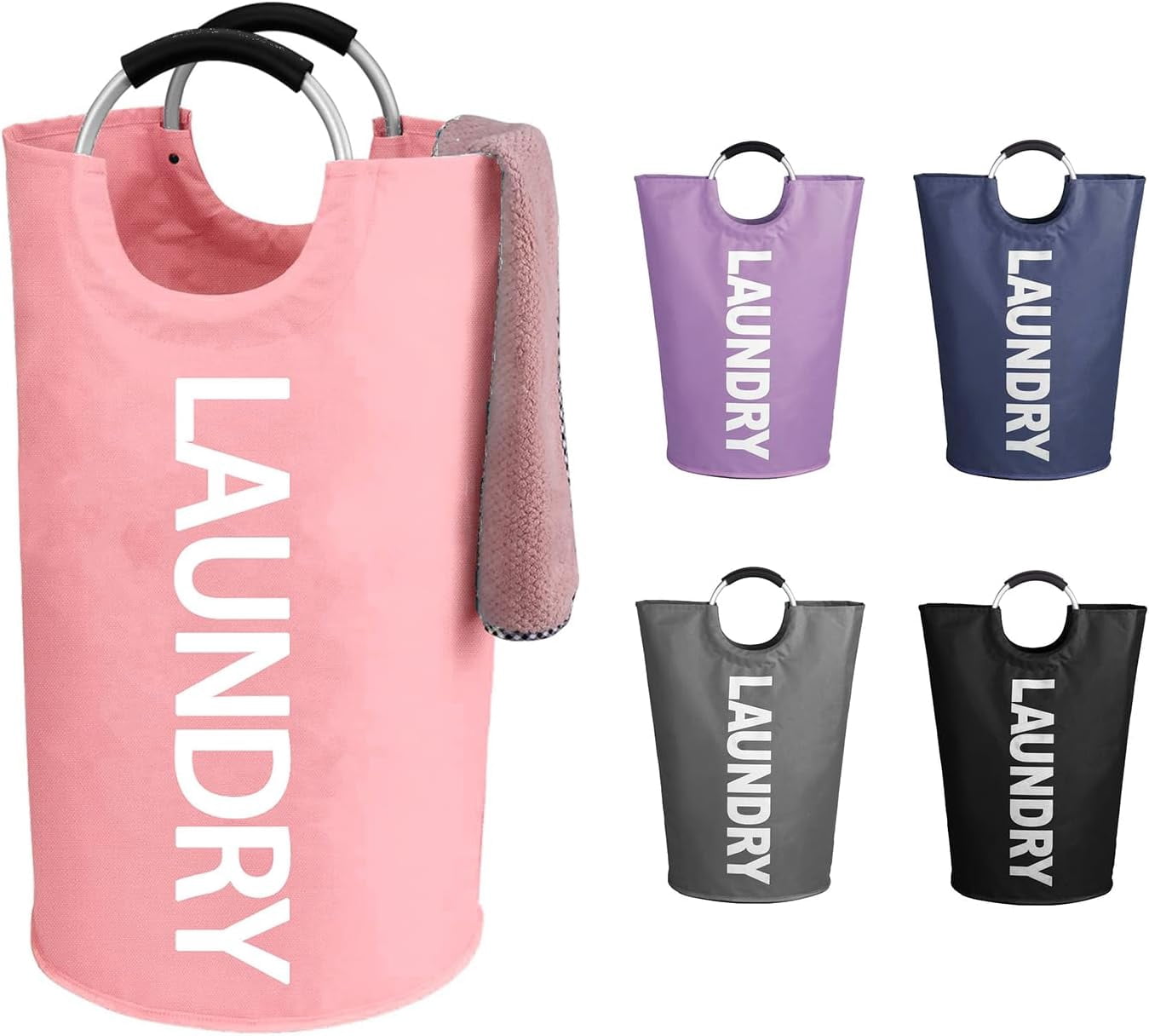 JUNXIAO-95L Large laundry basket,Collapsible laundry hamper, Tall ...