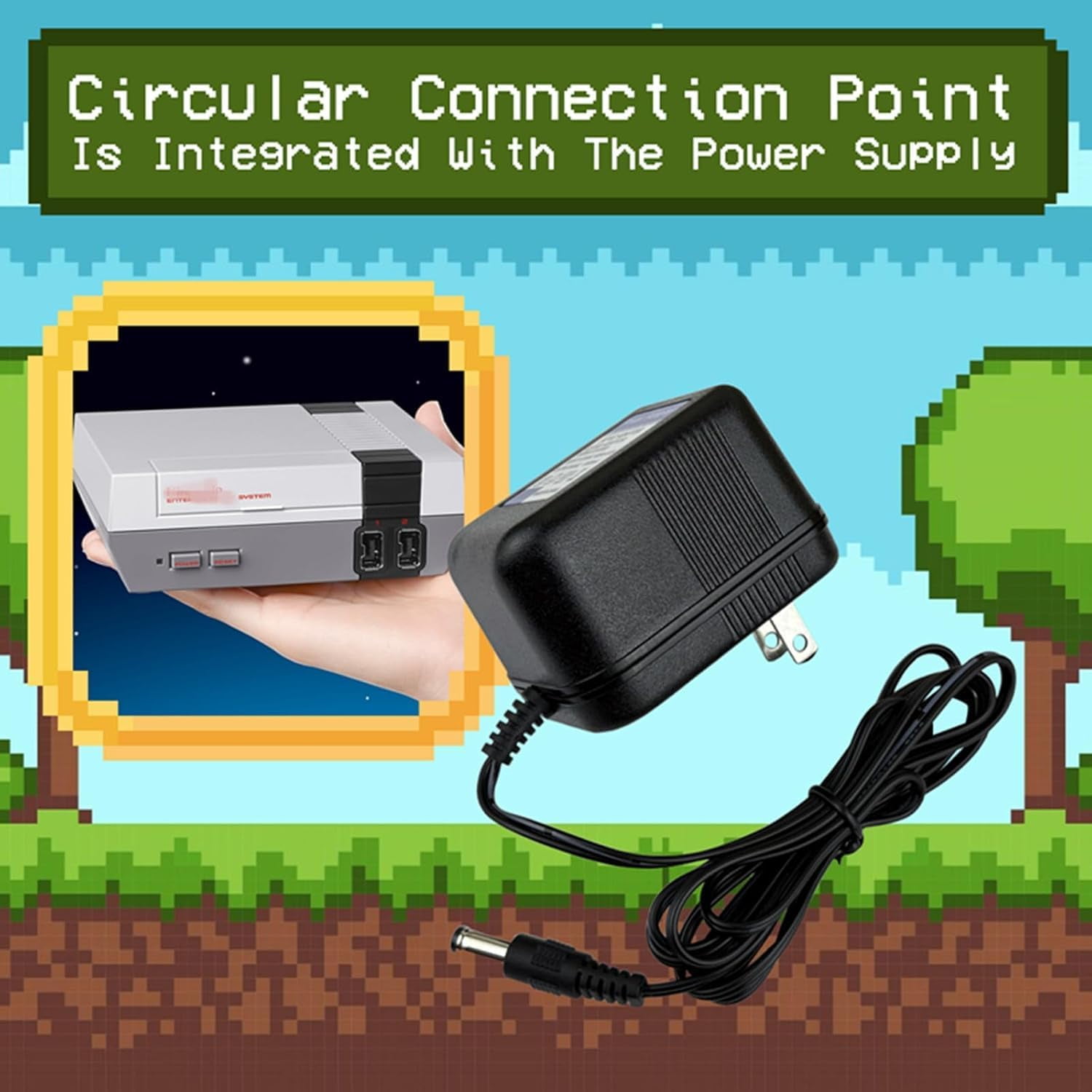 JUNXIAO-9V1300mA AC Adapter Compatible with Nintendo NES Game Console ...