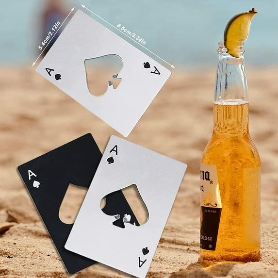 JUNXIAO-Ace Of Spades Bottle Opener Credit Card Size Pocker Cap Opener ...