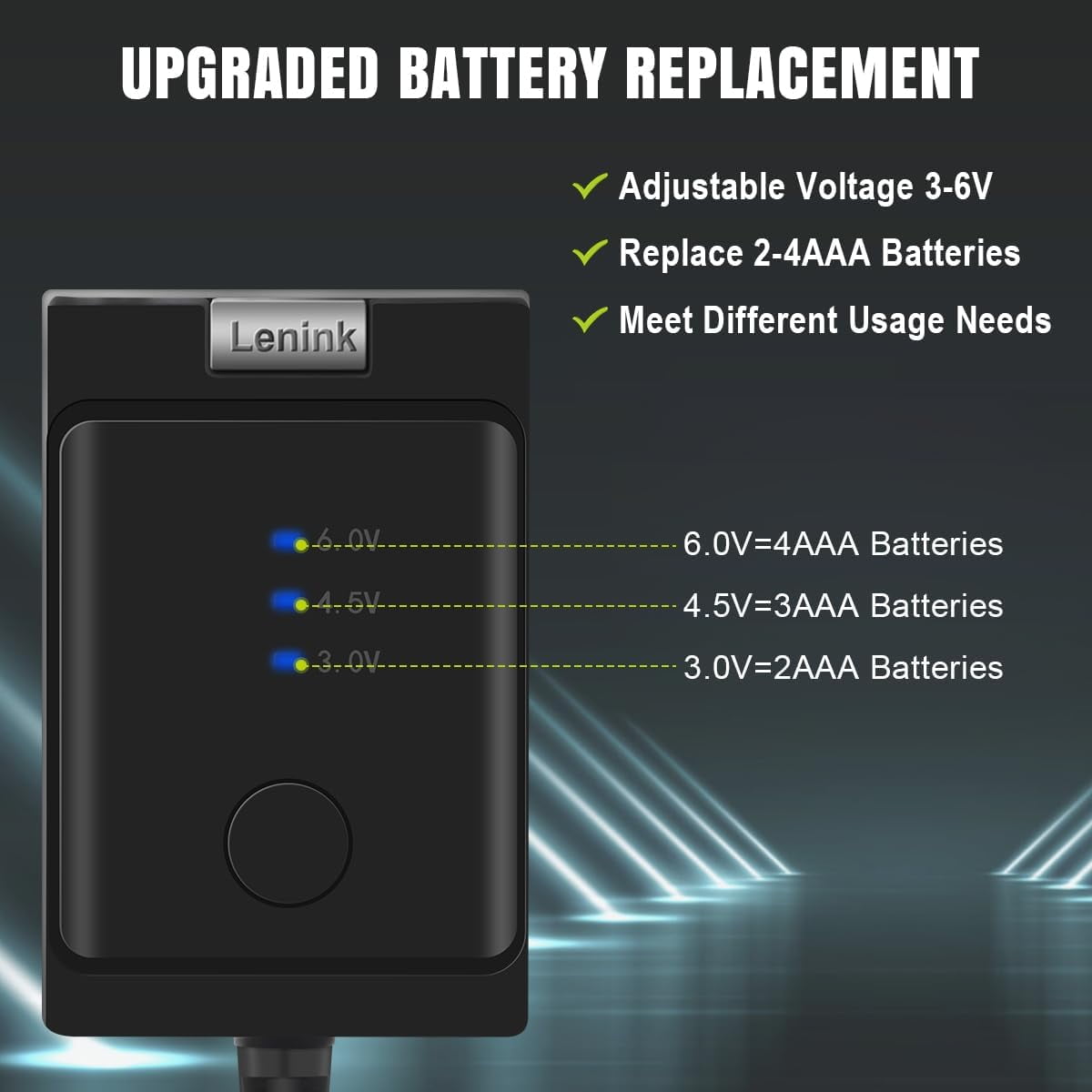 JUNXIAO-Adjustable AC Power Supply Adapter for AAA Batteries, 3V to 6V ...