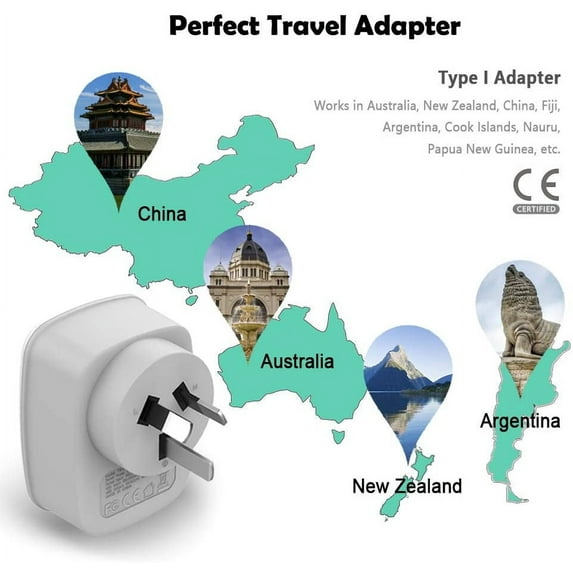 JUNXIAO-Australia New Zealand Power Plug Adapter, Australian Travel ...
