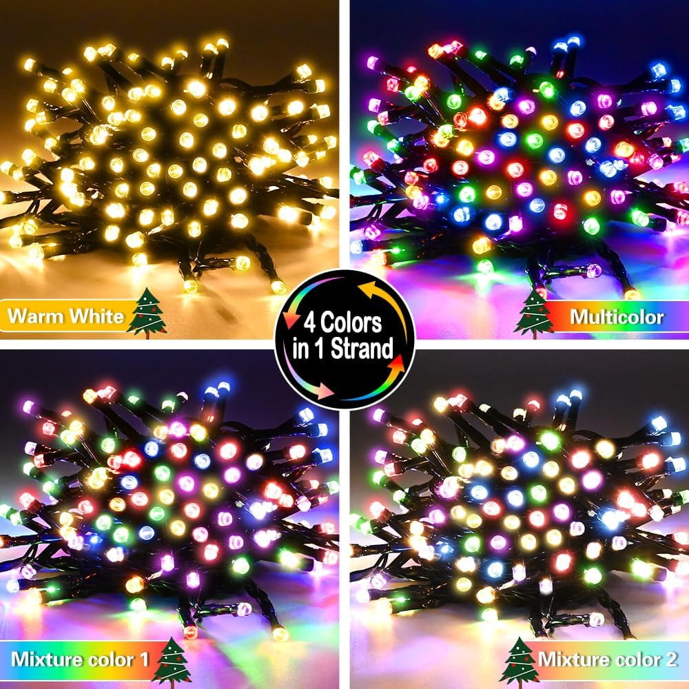 LINYAN-Battery Christmas Lights with Remote 2 Pack, 17ft 50 LED Dual ...