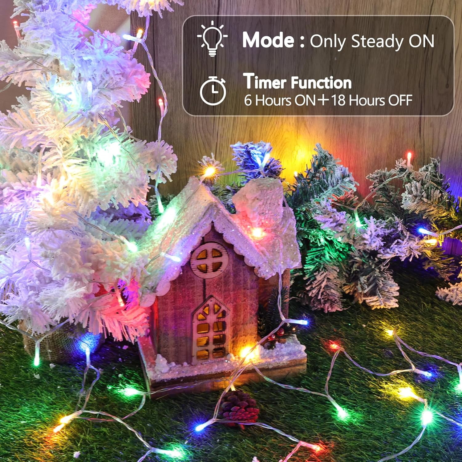 JUNXIAO-Battery Operated Christmas Lights - 2 Pack Total 16ft 50LEDs ...