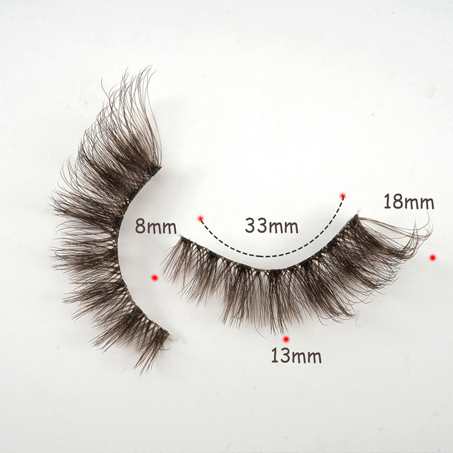 JUNXIAO-Brown Eyelashes Fairy Lashes Cat Eye Wispy False Eyelashes ...