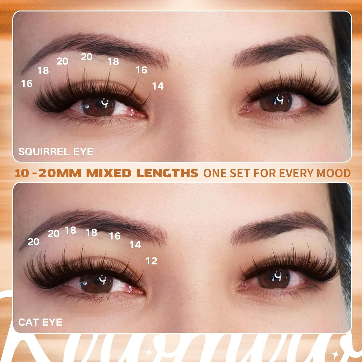 JUNXIAO-Brown Lash Clusters with Spikes Cluster Eyelash Extensions 10 ...