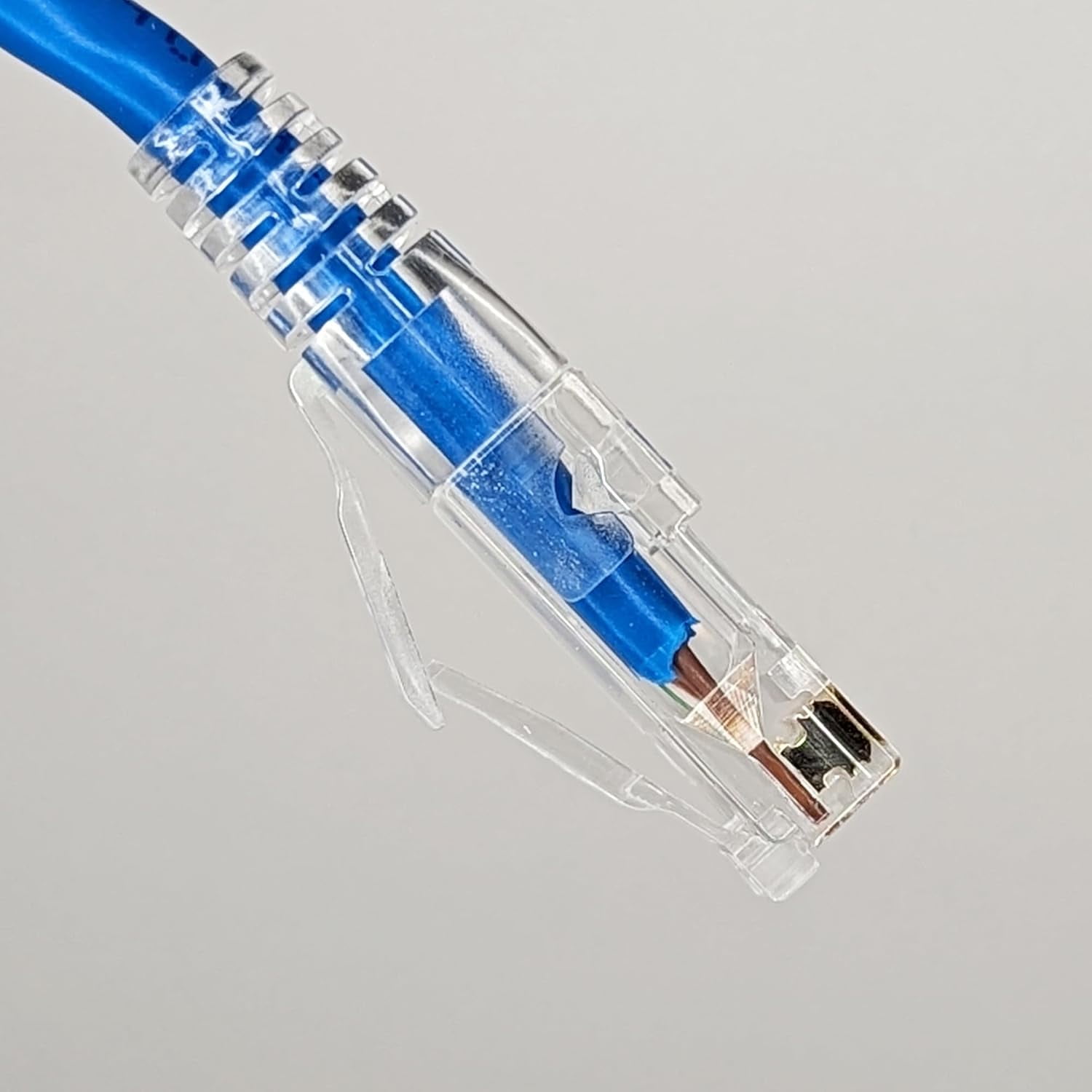 JUNXIAO-CAT6 Slim Ethernet Patch Cord with Clear Boot Strain Relief ...