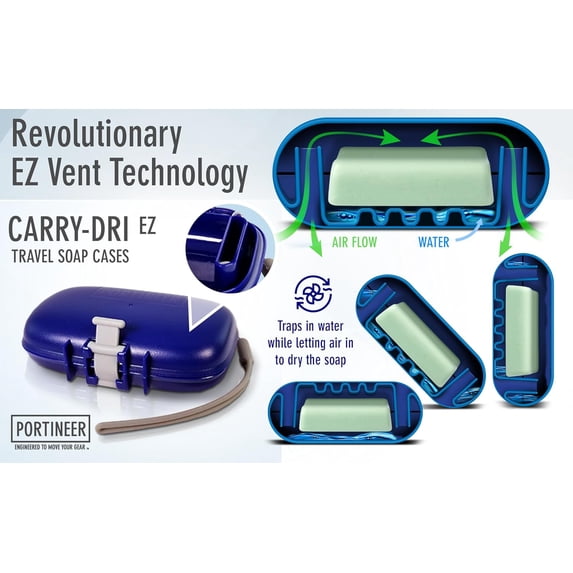 JUNXIAO-Carry-Dri EZ Travel Bar Soap Container & Dish - Dries with ...