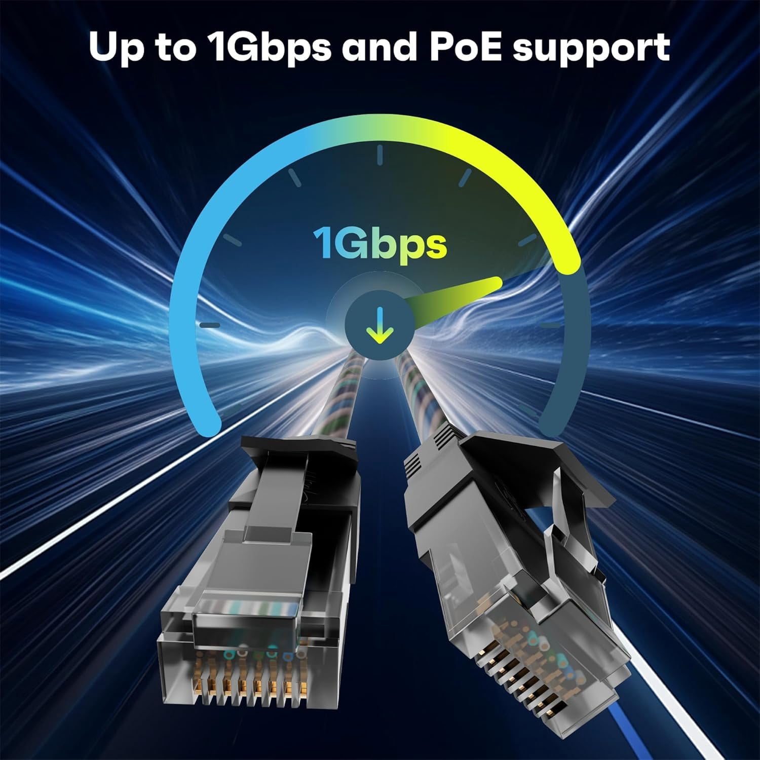 JUNXIAO-Cat6 Ethernet Cable 1.5 FT (10-Pack), 1Gbps, 550MHz, OFC ...