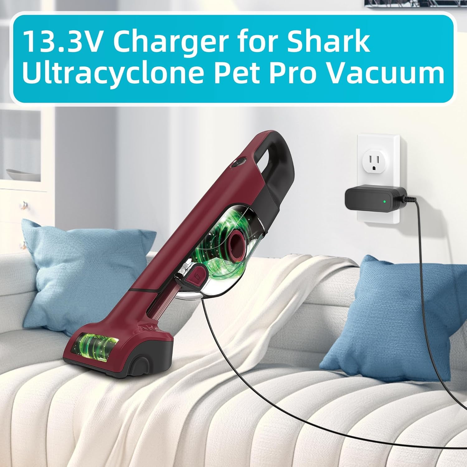 JUNXIAO-Charger for Shark UltraCyclone Pet Pro Plus CH950 CH951 CH955 ...