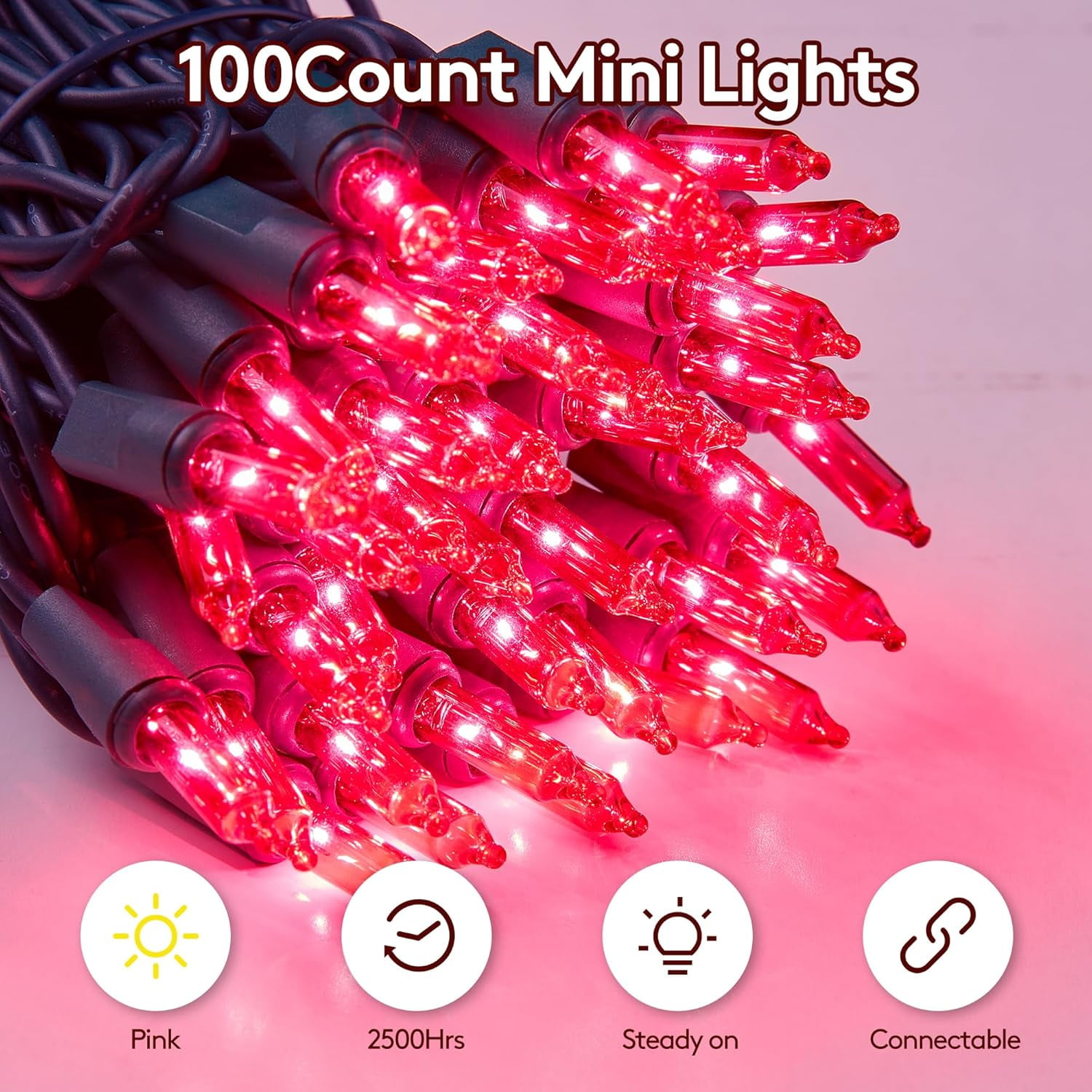 JUNXIAO-Christmas Lights Indoor Outdoor 100 Count Incandescent Light UL ...