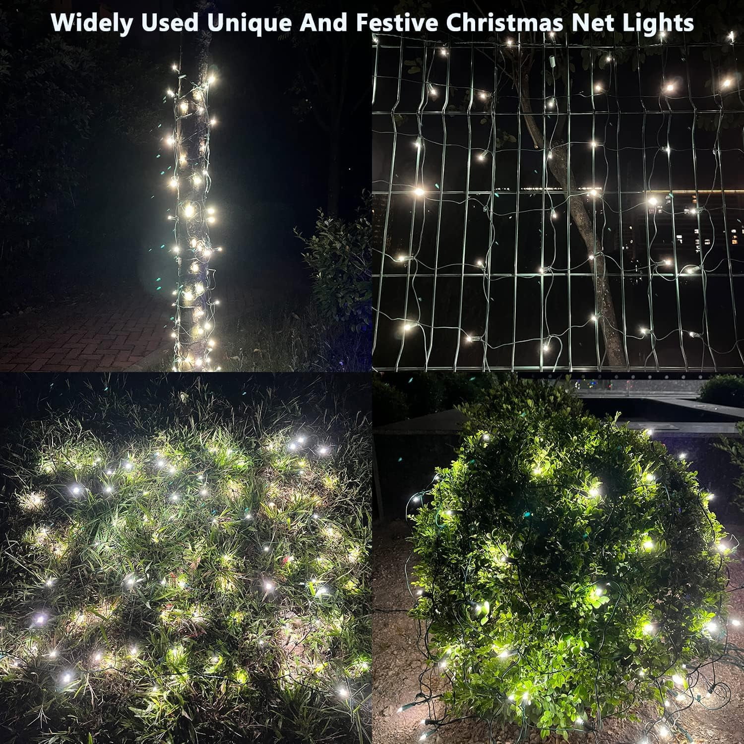 JUNXIAO-Christmas Lights Outdoor Decorations for Bushes,LED Connectable ...