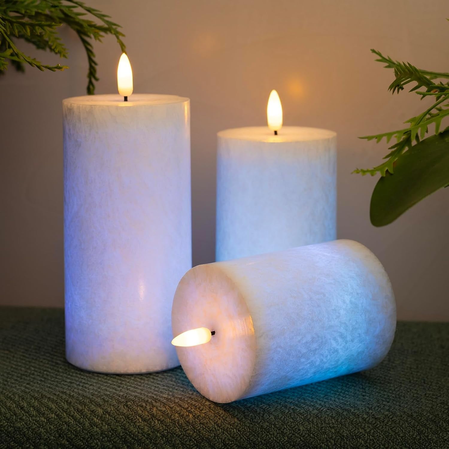 JUNXIAO-Color Changing Candles with Remote, Glass Flameless Candle for ...