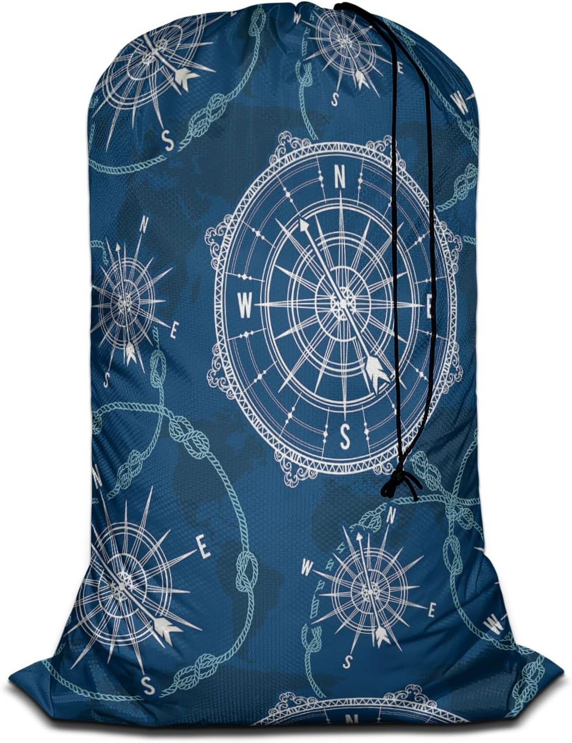 JUNXIAO-Compass Large Laundry Collapsible Laundry Bag World Map Wind ...