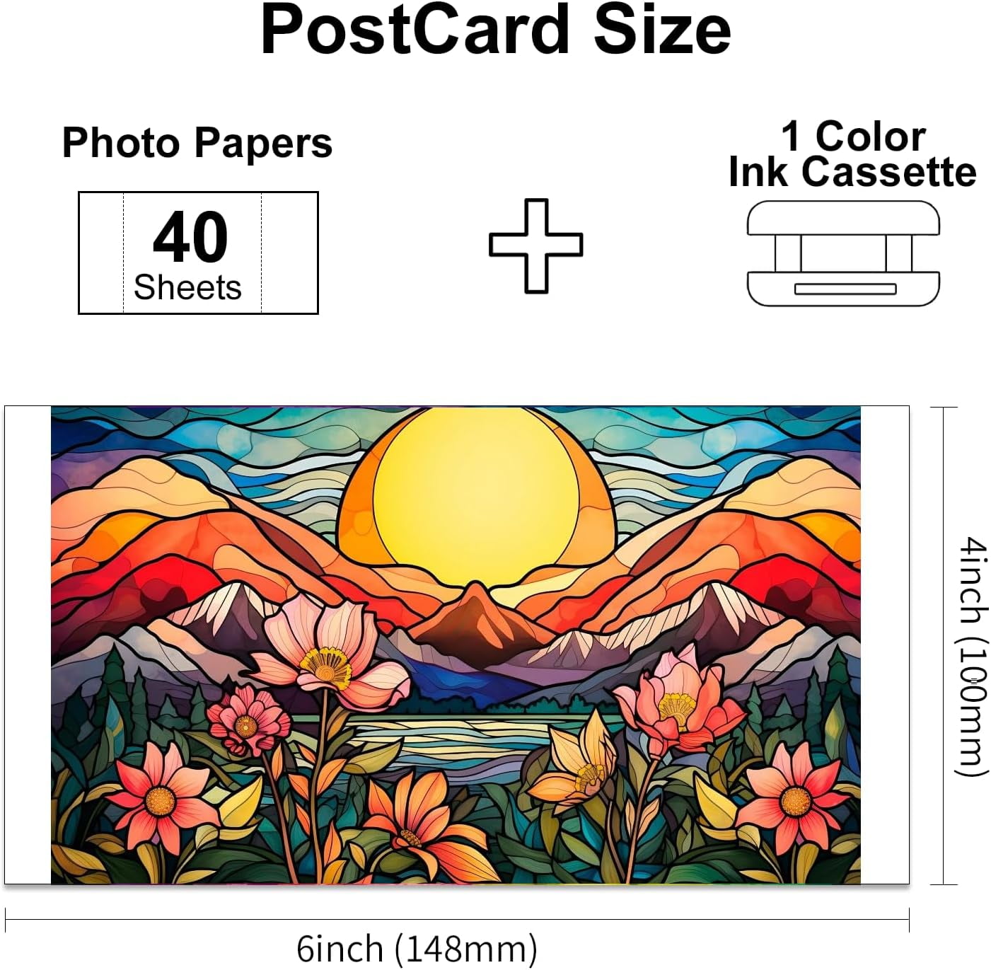 JUNXIAO-Compatible with Amber M100/M200 4x6'' Photo Printer Color Ink ...