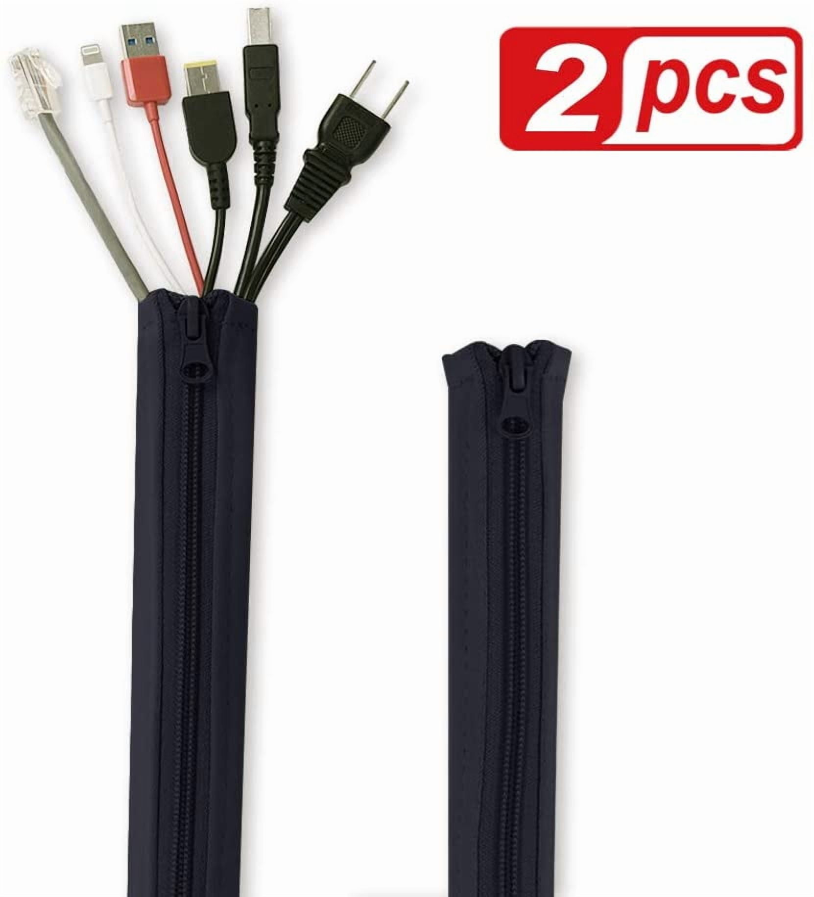 JUNXIAO-Computer Cord Management Sleeve System - Adjustable Cord ...