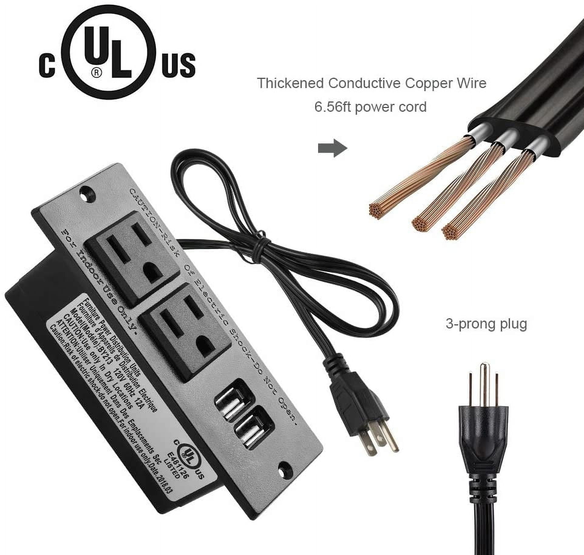 JUNXIAO-Conference Recessed Power Strip Socket with USB Ports,Table ...