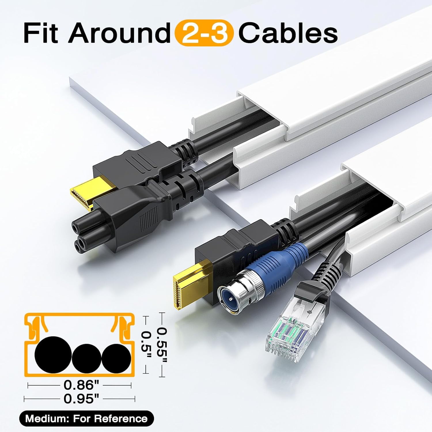 JUNXIAO-Cord Hider, 157in Wire Covers for Cords on Wall, Premium Cable ...