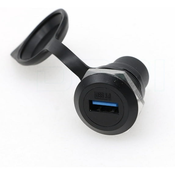 JUNXIAO-D-Type USB 3.0 to USB 3.0 Female Panel Mount Coupler Round Pass ...