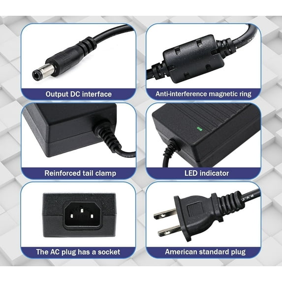 JUNXIAO-DC 24V 5A 120W Power Supply Adapter Transformer Switch AC 110V ...