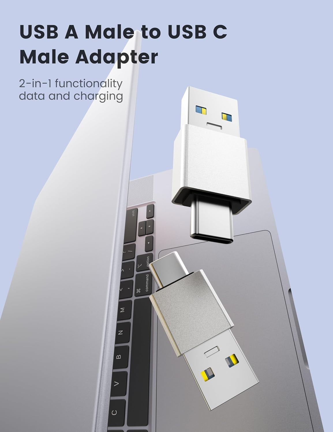 JUNXIAO-Direct Connect! 5 Pack USB-A Male to Type-C Male Adapter Bi-Directional Data Transfer, 3 ...