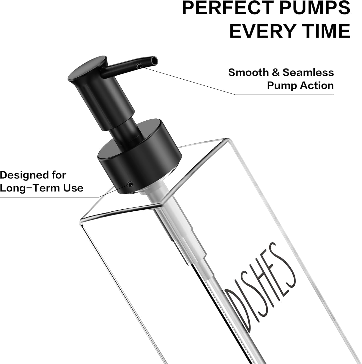 JUNXIAO-Dish Soap Dispenser, 12 fl oz Dual Kitchen Soap Dispensers with ...