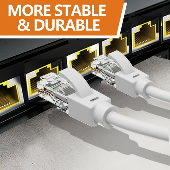 JUNXIAO-Ethernet Cable 10ft For Cat6/Cat5E, 40Gbps Support Cat8/Cat7 ...