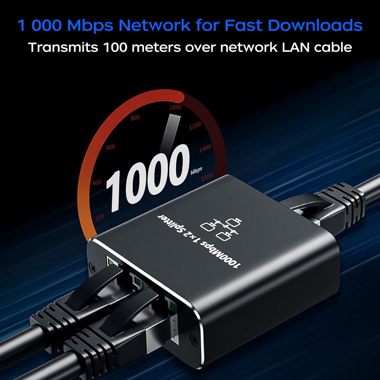 JUNXIAO-Ethernet Splitter 1000 Mbps High Speed, RJ45 Internet Cable ...