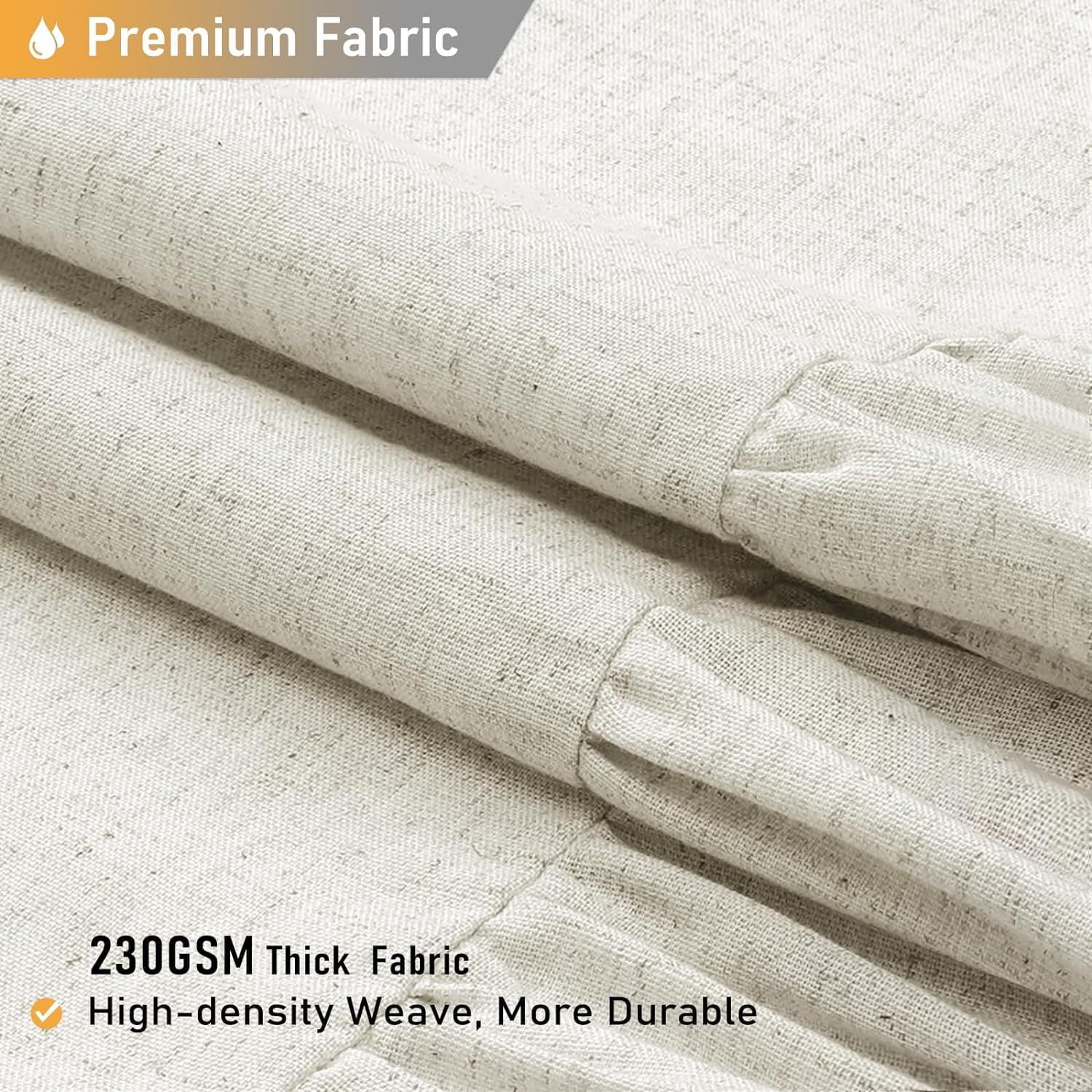 JUNXIAO-Extra Long Linen Shower Curtain - 72x96 Inch Long Shabby Chic ...