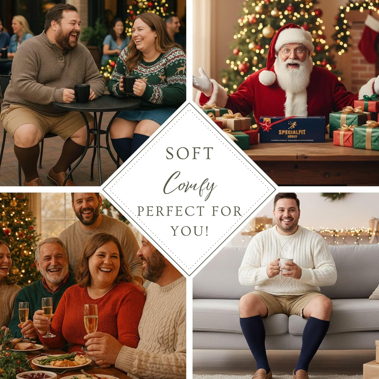 JUNXIAO-Extra Wide calf socks for women, Non-Binding wide open socks ...