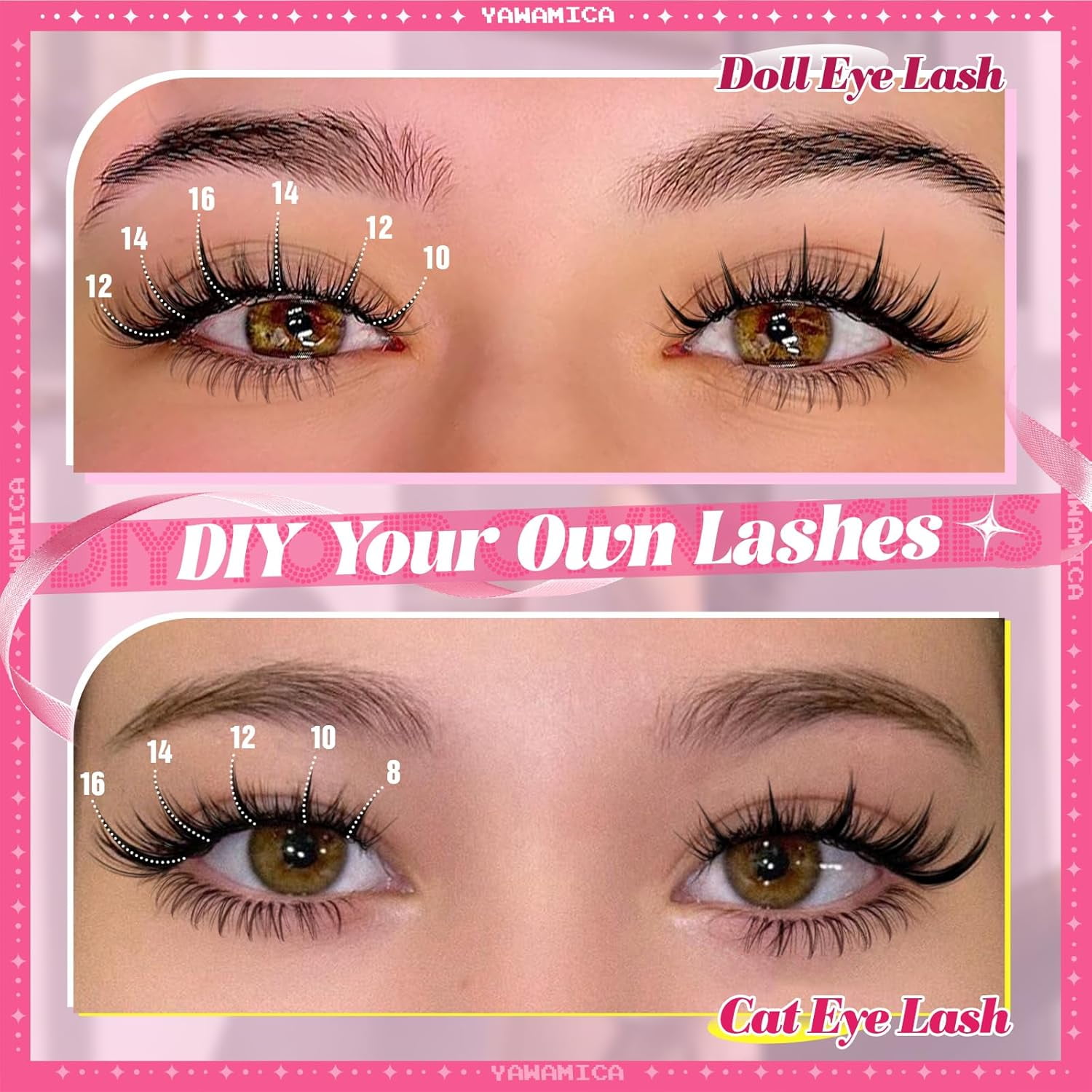 JUNXIAO-Fairy Lash Clusters DIY Eyelash Extensions Manga Eyelash ...