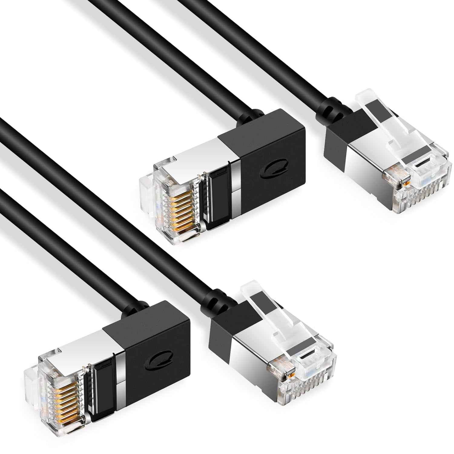 JUNXIAO-Flexible Cat 6 Ethernet Cable 270 °Upward Angle 3.3 Feet, Ultra ...