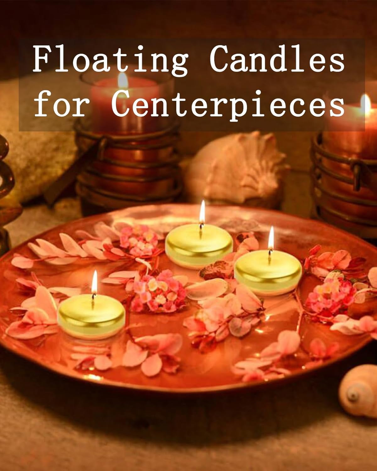 JUNXIAO-Floating Candles 3 inch Unscented and Non-Dripless Wax Burning ...