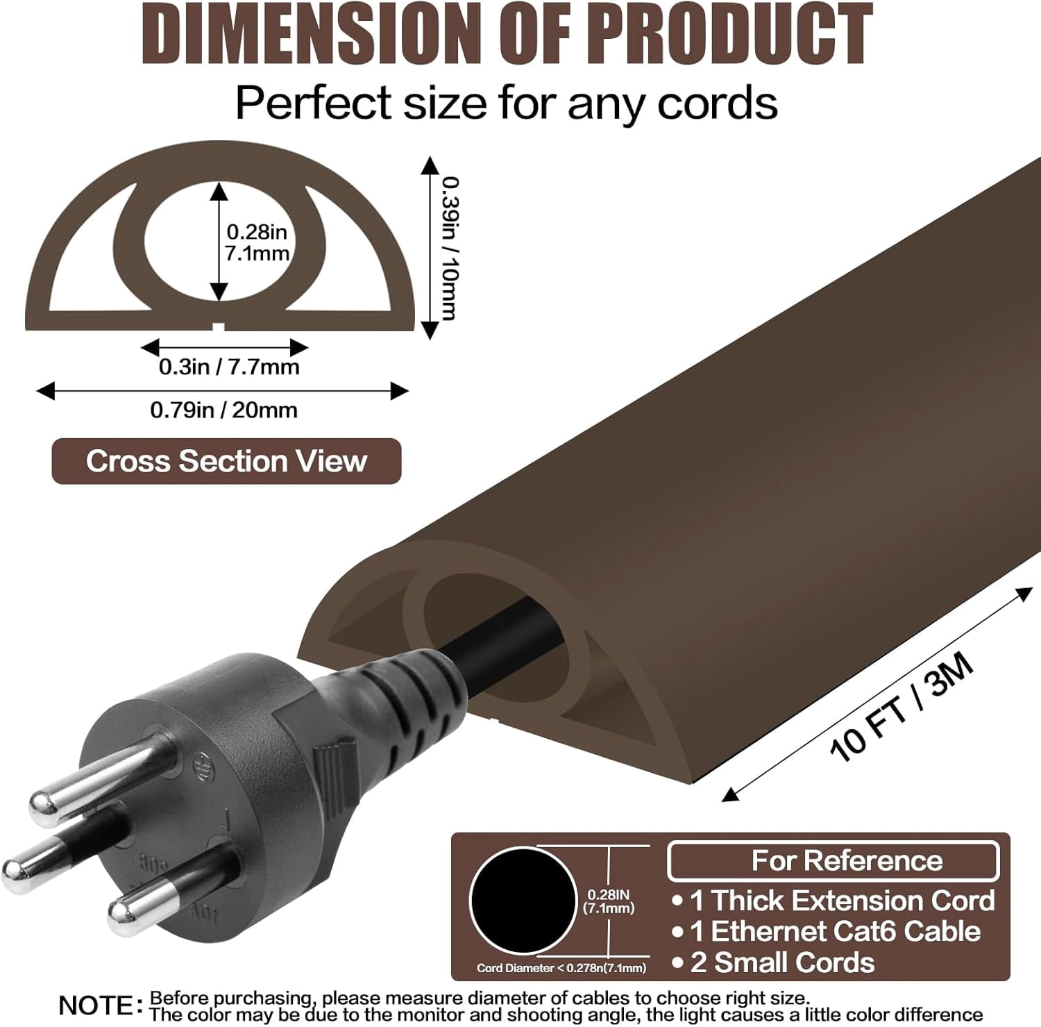 JUNXIAO-Floor Cord Cover Cable Cavity Self Adhesive Cord Hider Floor ...