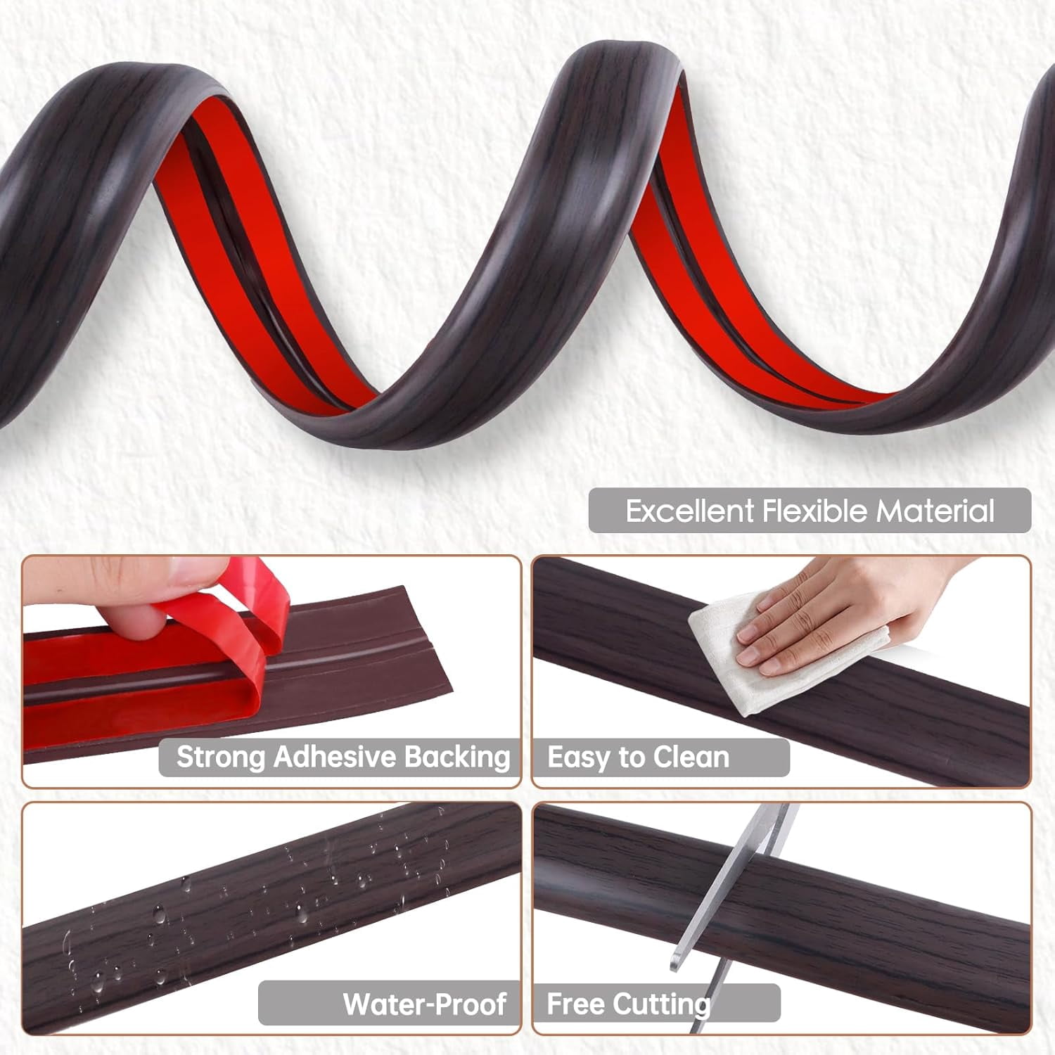JUNXIAO-Floor Cord Cover for Wires on Floor Self Adhesive Cord Hider ...