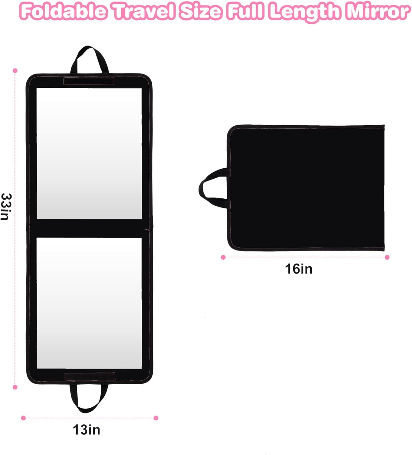 JUNXIAO-Foldable Portable Full Length Mirror for Camping, Travel ...