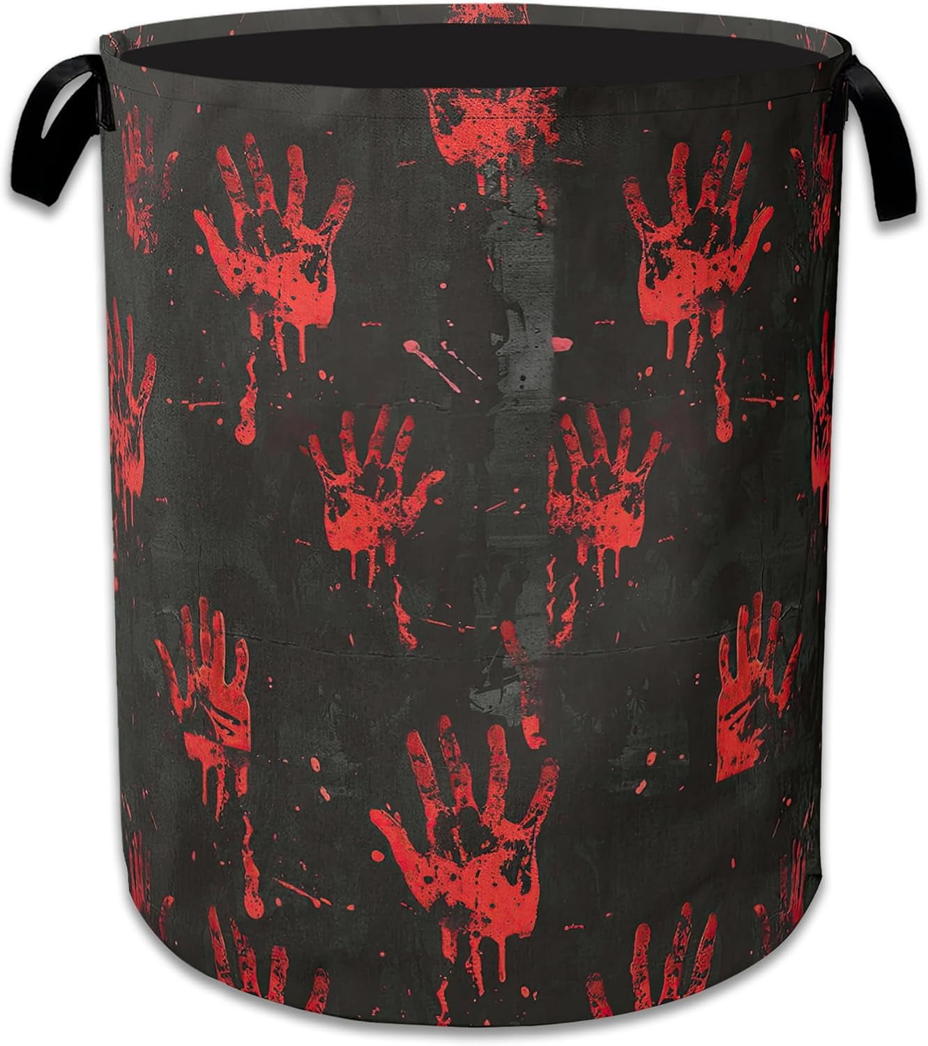 JUNXIAO-Halloween Blood Spatter Hand Laundry Basket Collapsible Laundry ...