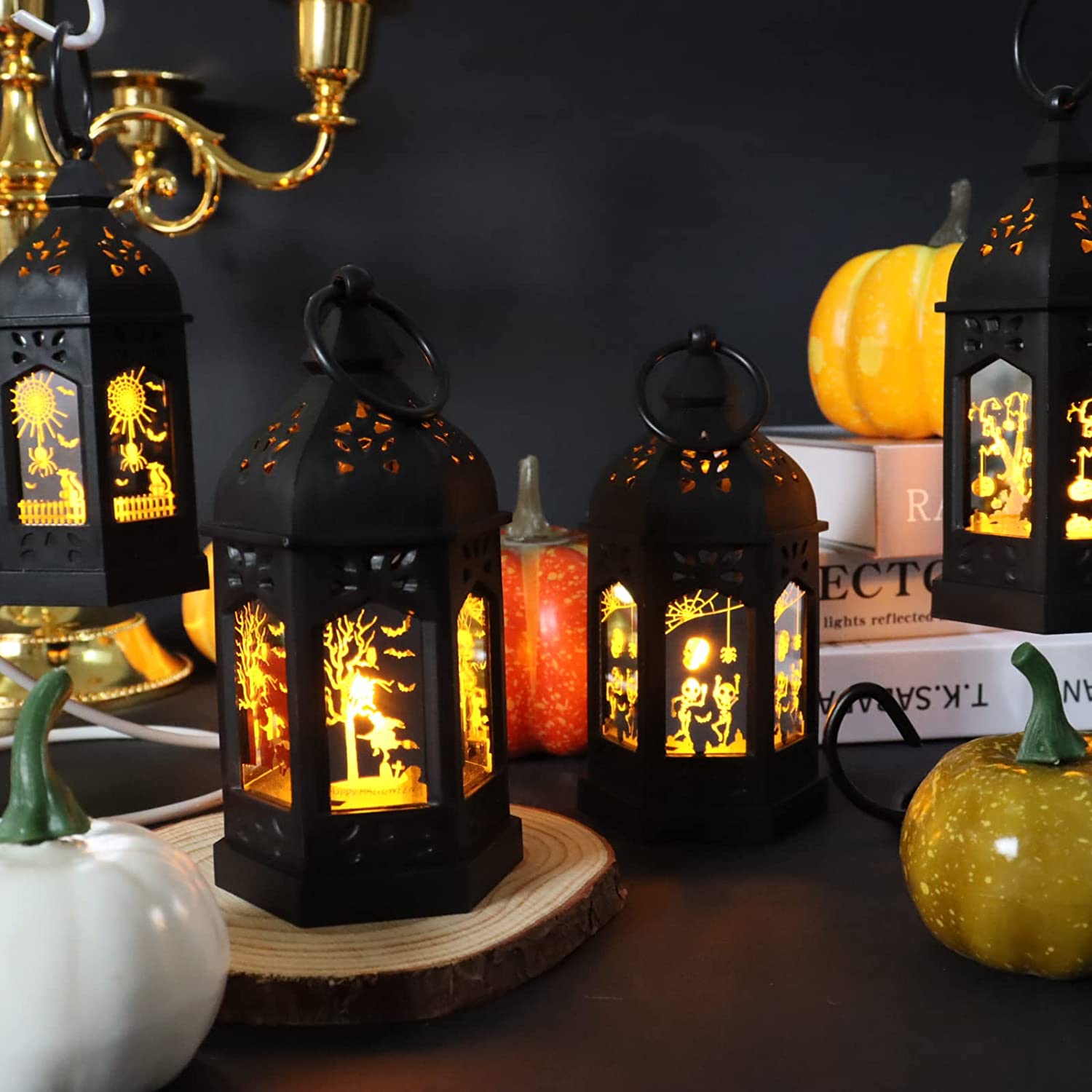 JUNXIAO-Halloween Mini Lantern for Centerpiece, 5