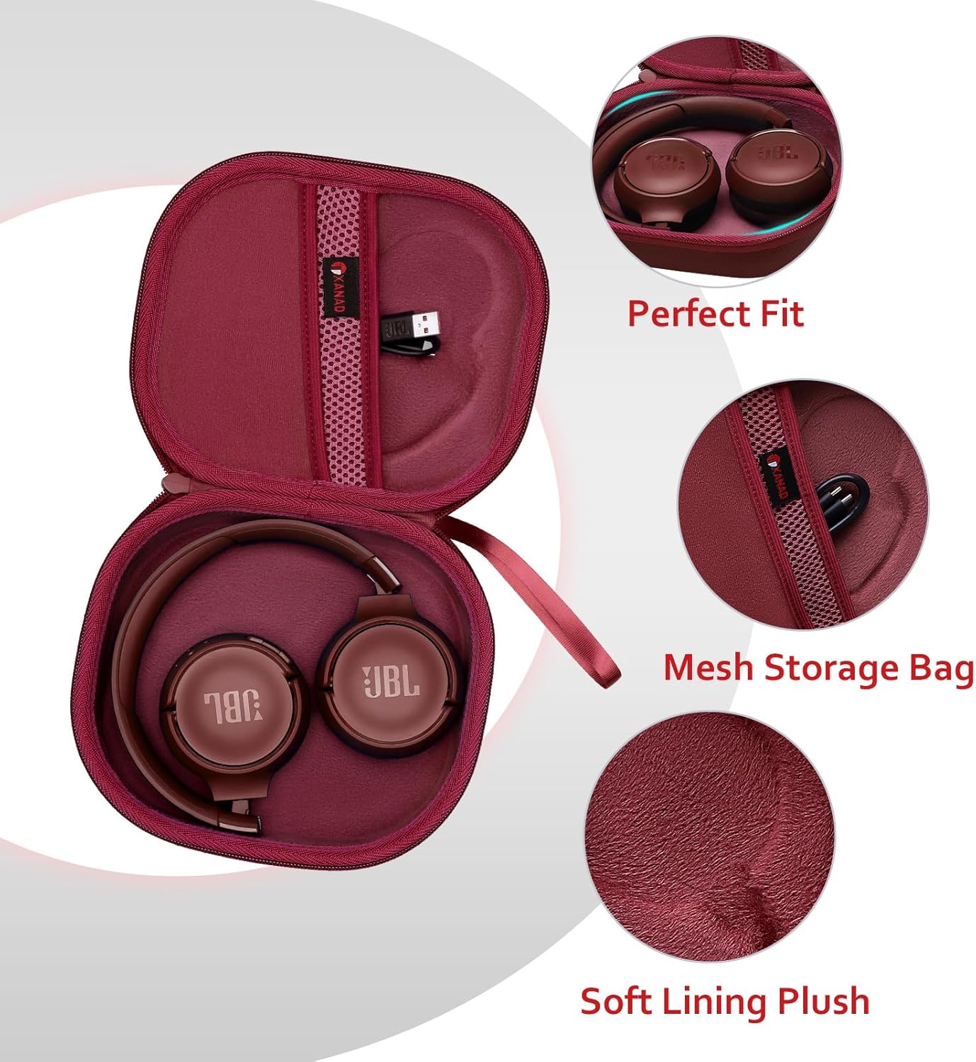 JUNXIAO-Hard Case for JBL Tune 510BT / 520BT / 660NC / 670NC / 570BT ...
