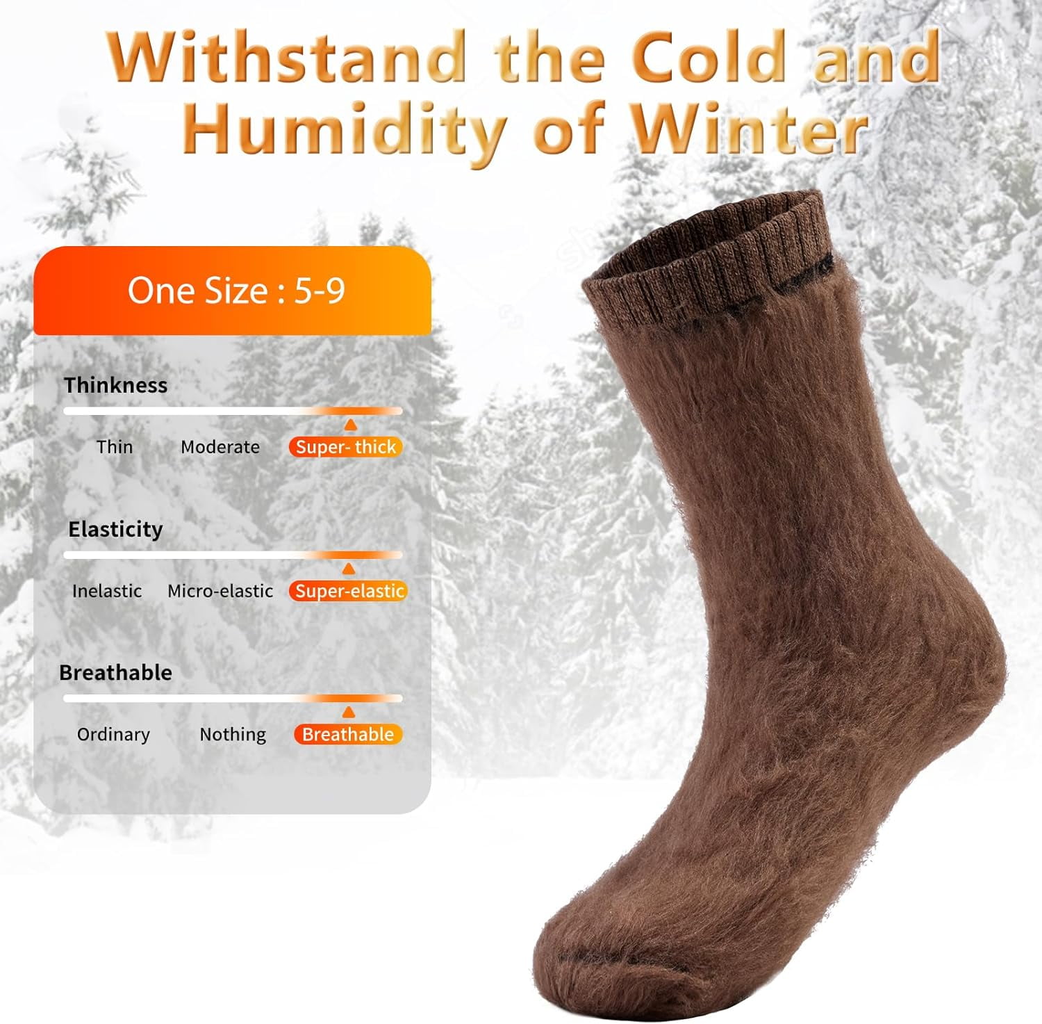 JUNXIAO-Heated Thermal Socks For Women Extreme Cold Weather Winter Warm ...