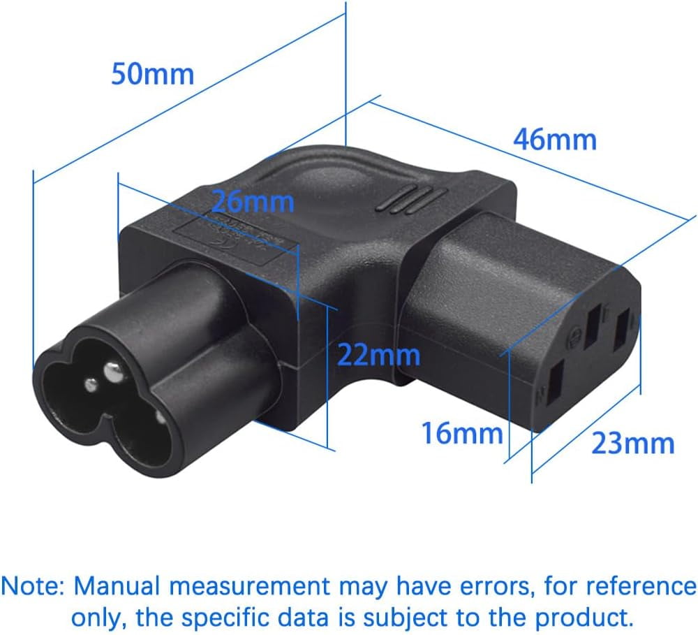JUNXIAO-IEC320 C6 to C13 AC Power Converter3 Pole C6 Male to C13 3 Hole ...
