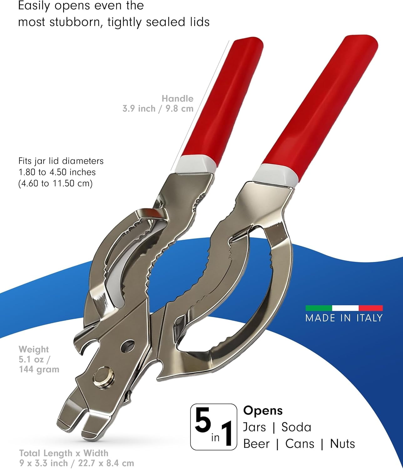 JUNXIAO-Jar & Bottle Opener, Easy Wrench Grip/Tighten Lid Opener, Multi ...