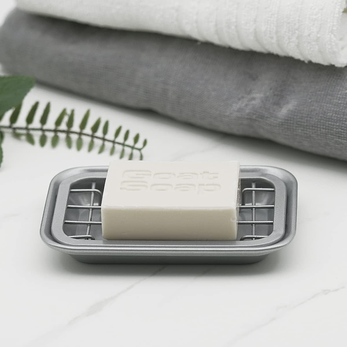 JUNXIAO-Kitchen and Bathroom Soap Dish Tray - Metal Soap Dish Tray with ...