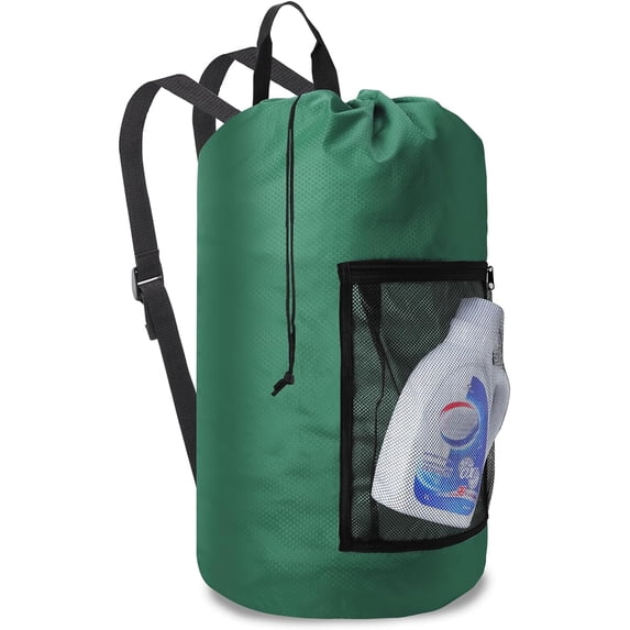 JUNXIAO-Laundry Bag Backpack Durable Laundry Bag with Shoulder Straps ...