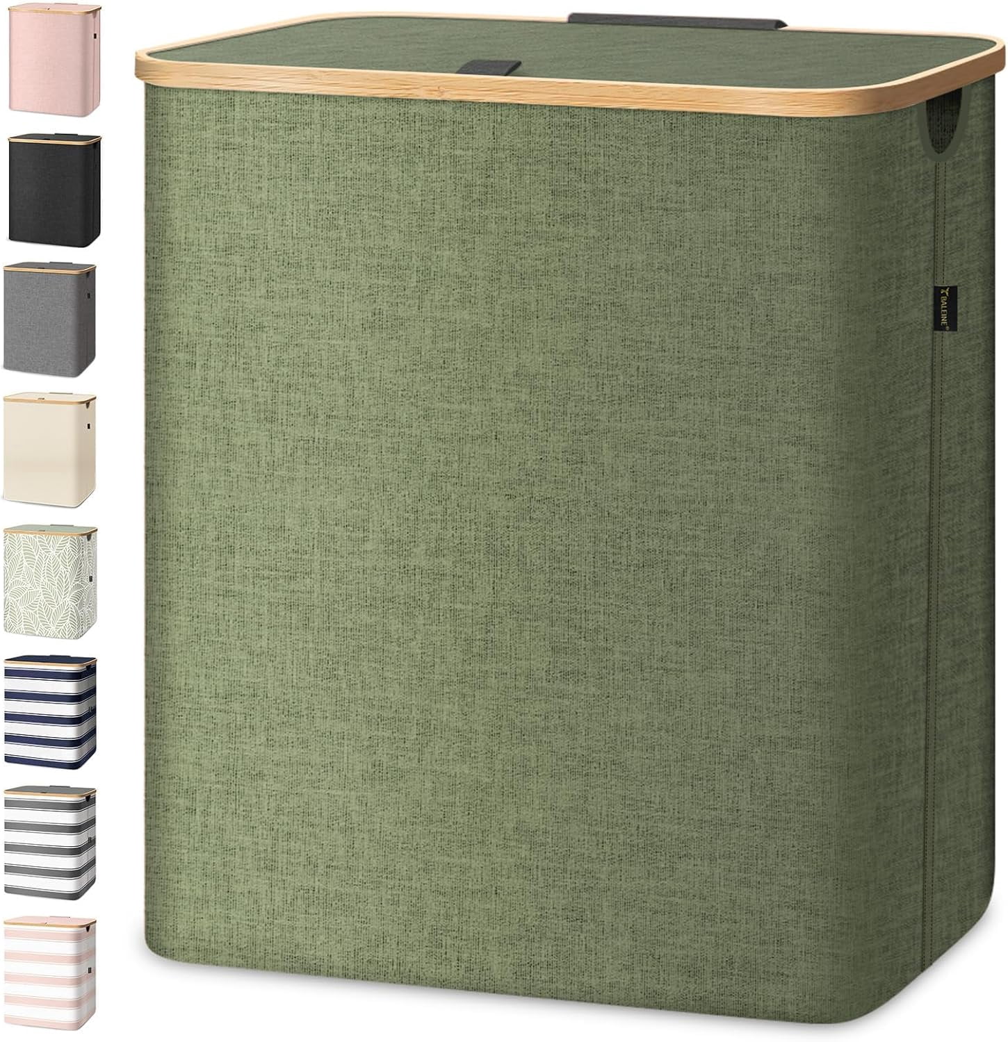 JUNXIAO-Laundry Hamper with Lid, Tall Laundry Baskets with Bamboo Pull ...