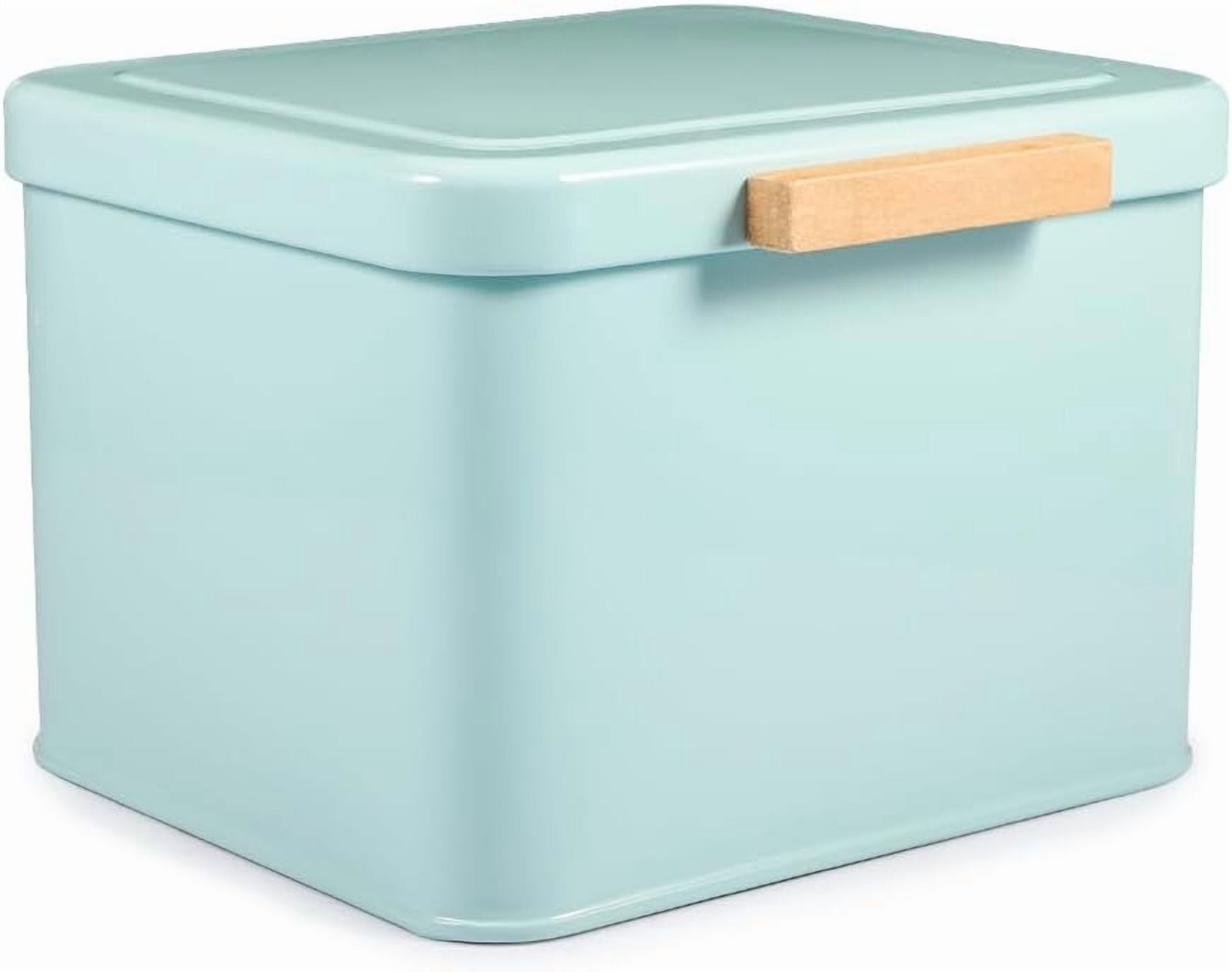 JUNXIAO-Laundry Pods Holder Container with Wooden Lid, Farmhouse Metal ...