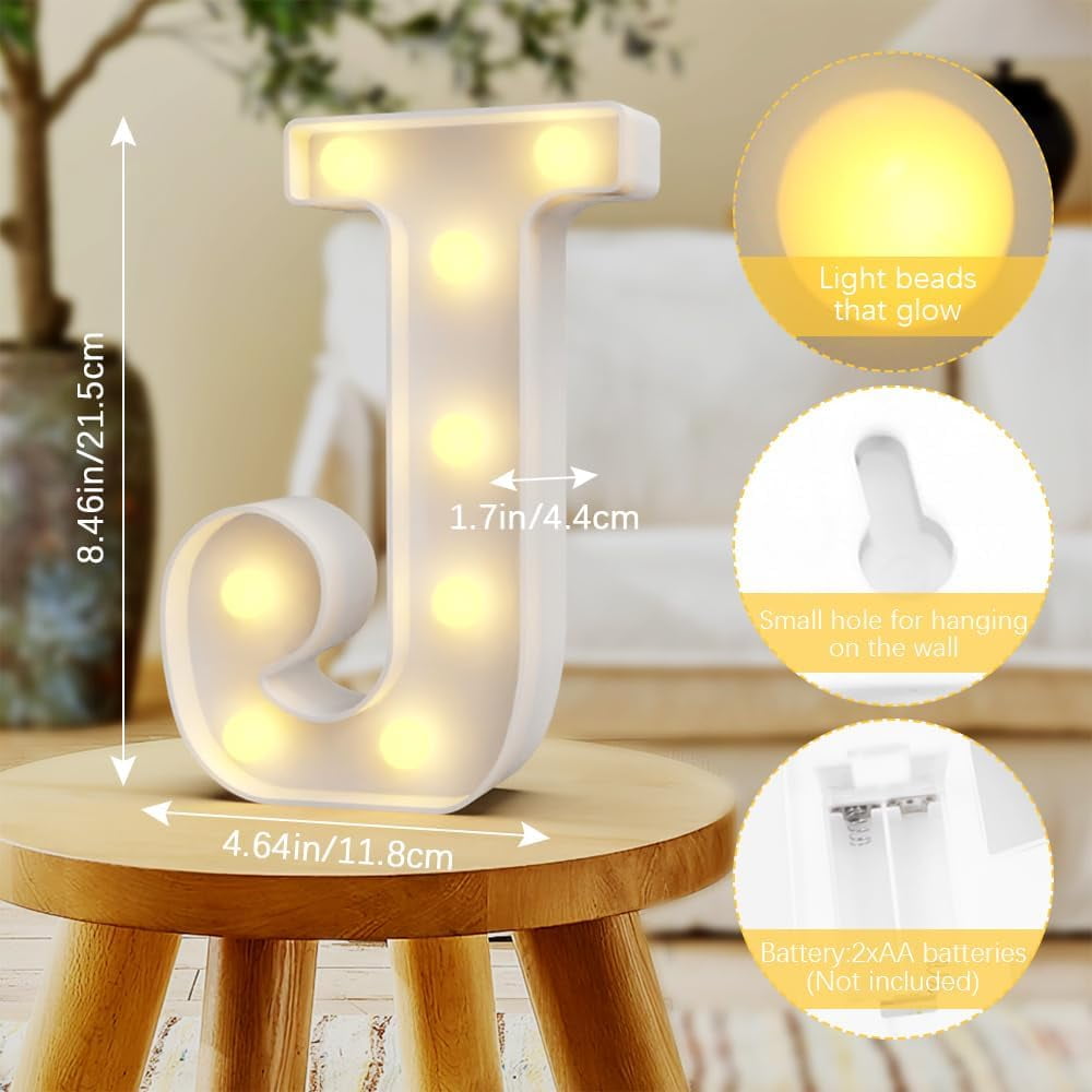 JUNXIAO-Led Letters Lights Alphabet J, Cute Fillable Letter, Grad Light ...