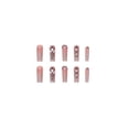 JUNXIAO-Long Press on Nails Square Fake Nails Glitter Ombre False Nails ...