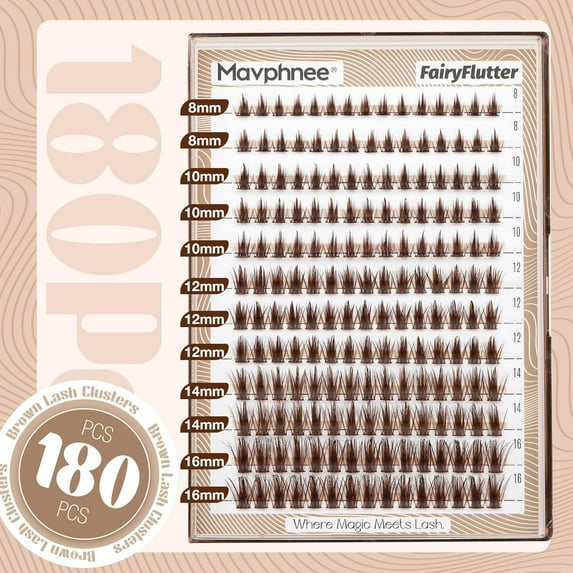 JUNXIAO-Manga Lash Clusters Brown Eyelash Individuals Anime Spiky ...