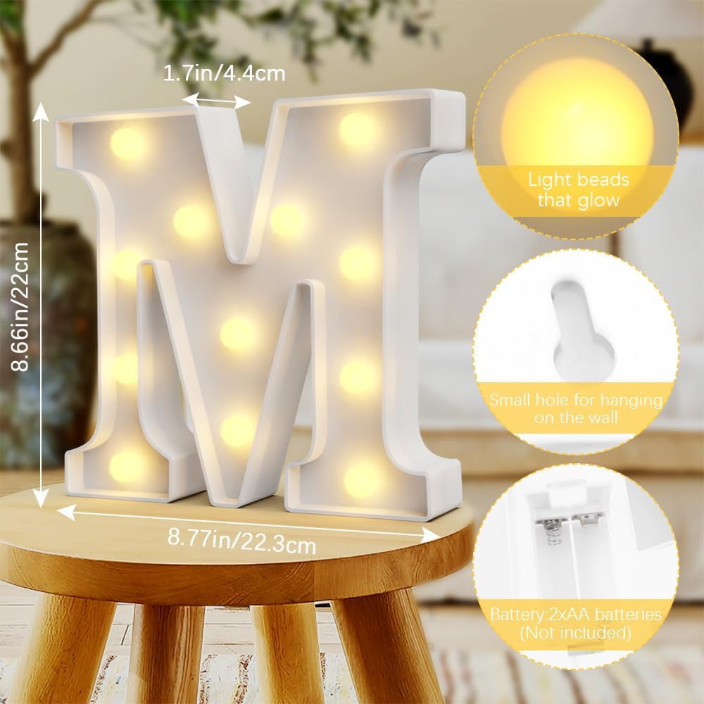 JUNXIAO-Marquee Light Up Letters M, Lamps for Girls Bedroom, Marry Me ...