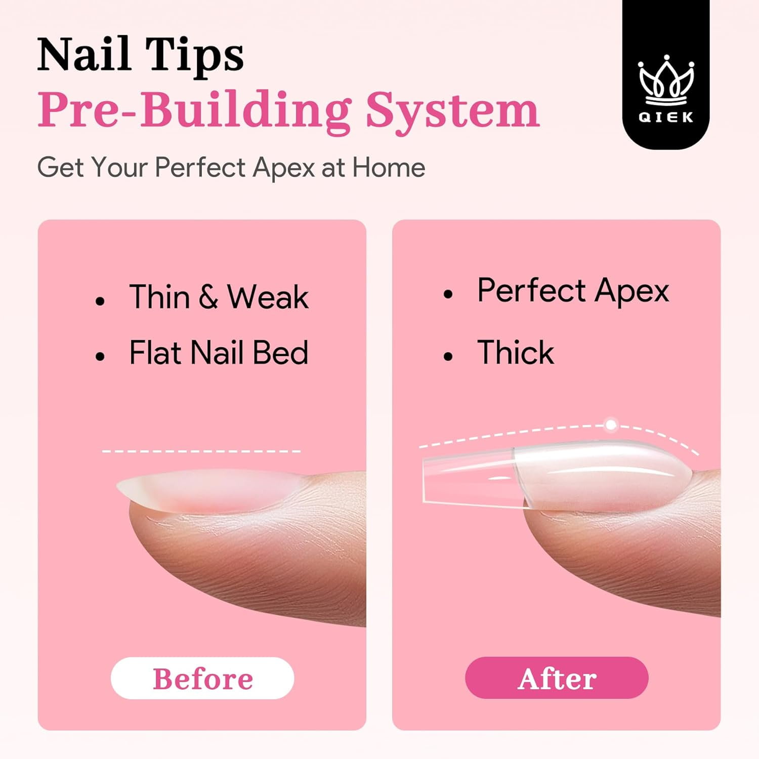 JUNXIAO-Medium Square Pre-Building Nail Tips Kit, 15 Sizes 240 PCS Pre ...